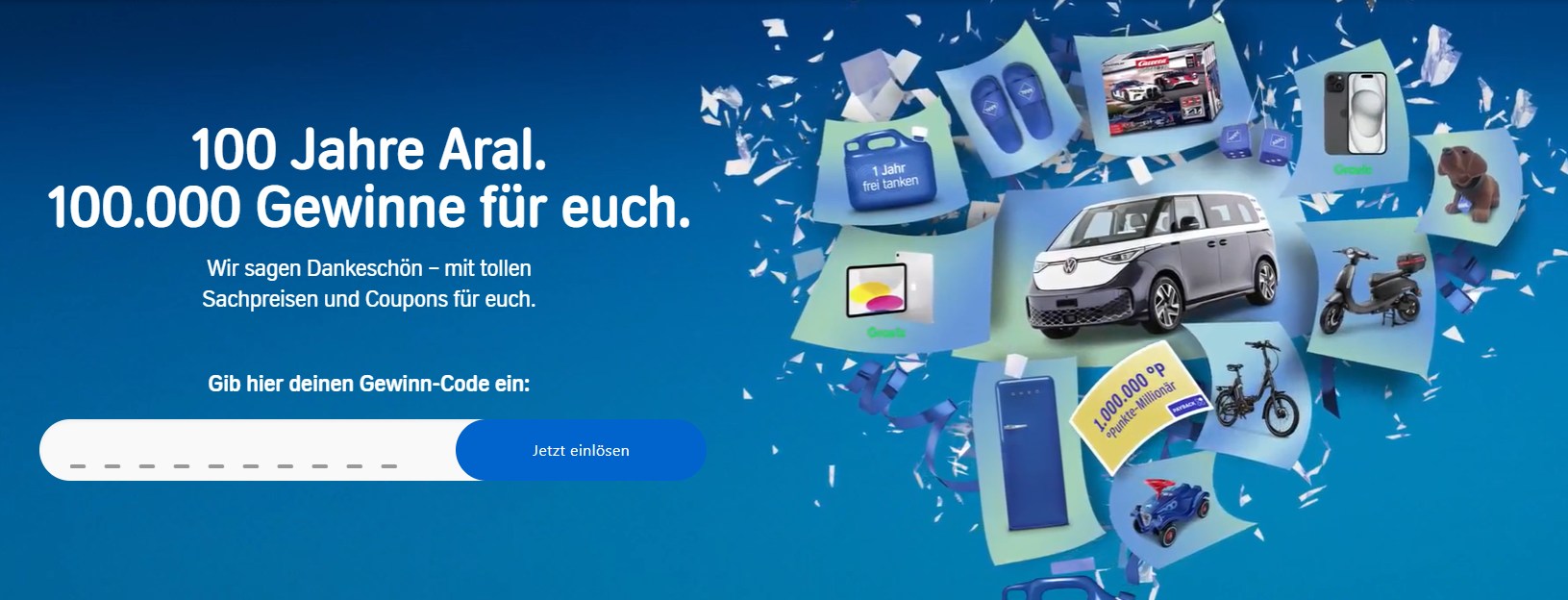 100 Jahre ARAL Rubbellos-Gewinnspiel: 100.000 Gewinne - Gewinnspiel-Test.de